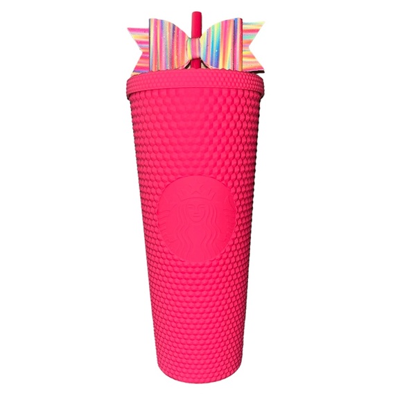 Starbucks | Kitchen | Starbucks Ruby Matte Pink Studded 24oz Cold Cup ...